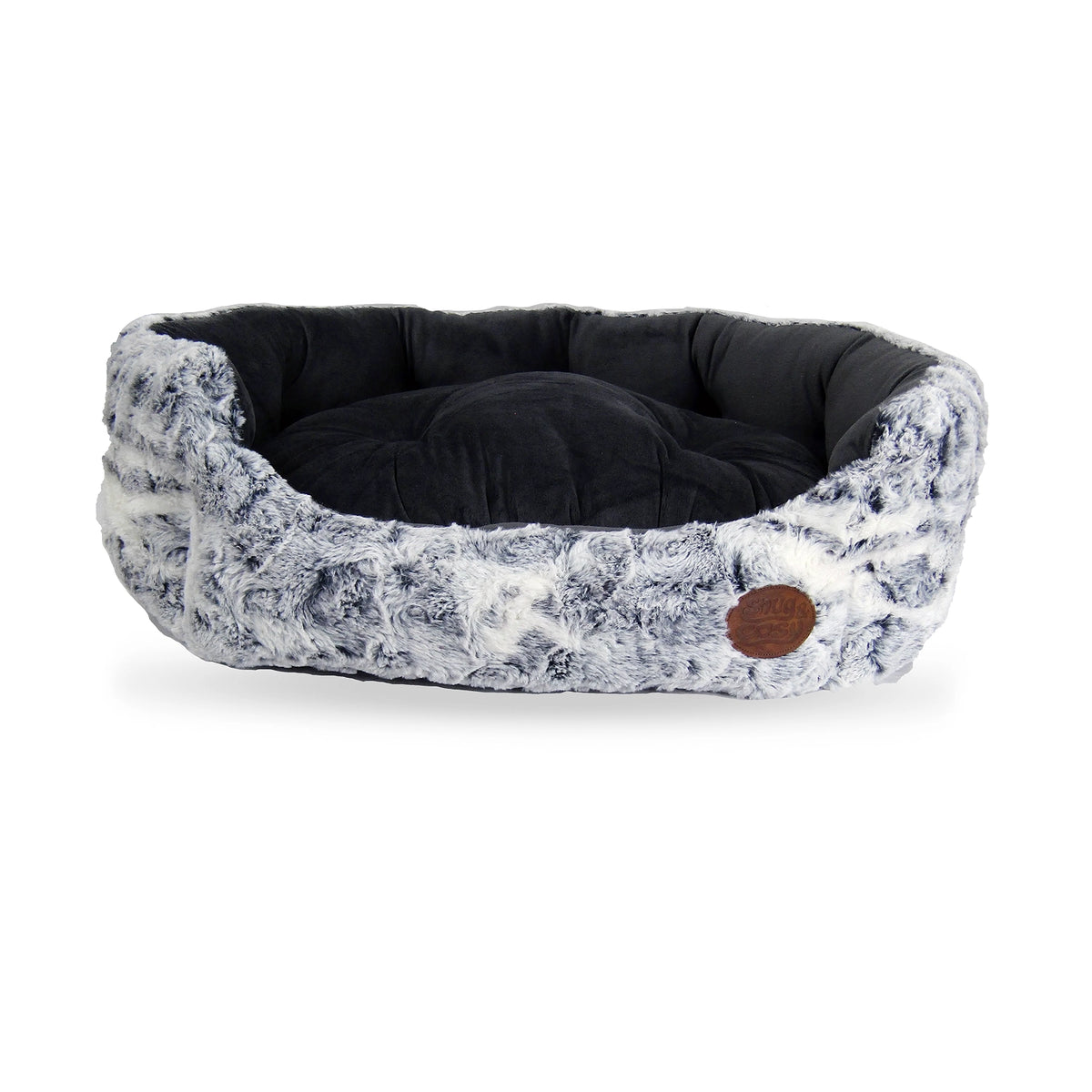 Grey Faux Fur Softie Pet Dog Puppy Bed - Luxury UK Made Dog & Cat Bed ...